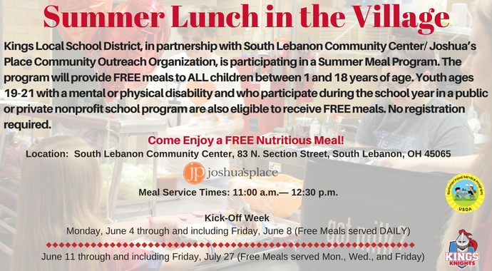 Kings Offers FREE Summer Lunch